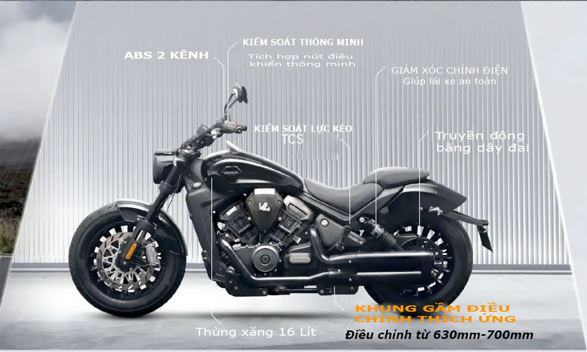 Benda Dark Flage 500 động cơ V4 xi lanh